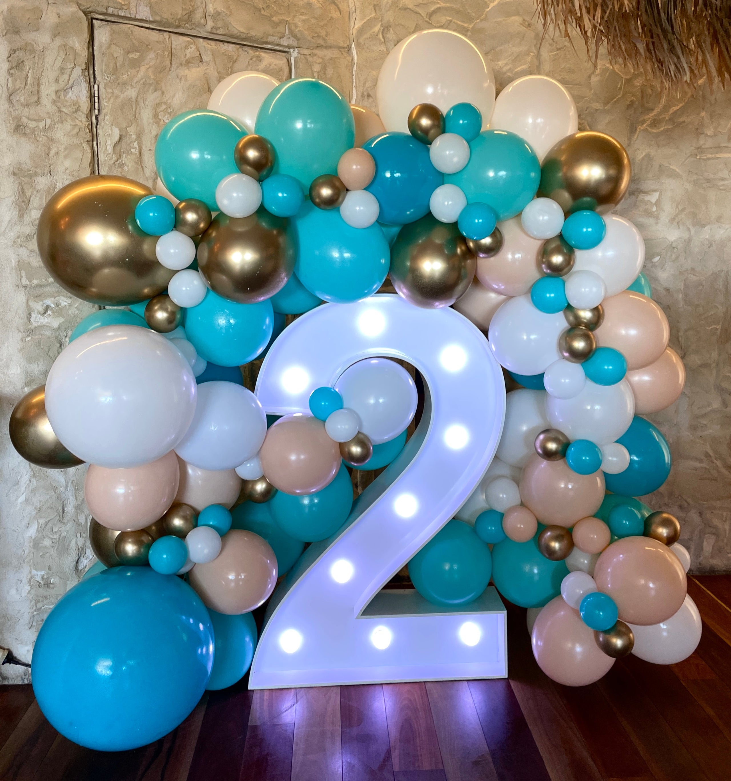 Balloon Garland for Light Up Numbers | Jazzed Up Events